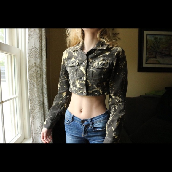 Express | Jackets & Coats | Express Bleach Gray Corduroy Crop Jean ...